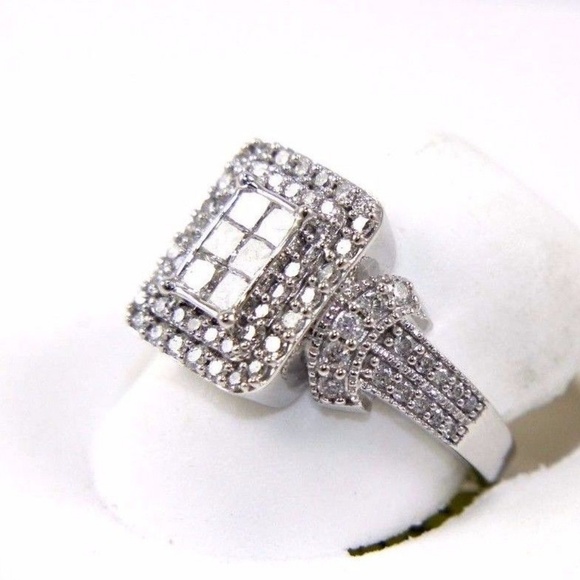Jewelry | Princess Cut Diamond Invisible Ring 14k Wg 11ct | Poshmark